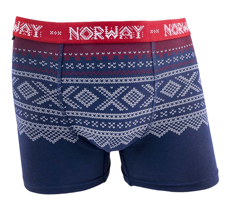 Blå boxer med MARIUS® mønster - Brødrene Flaarønning